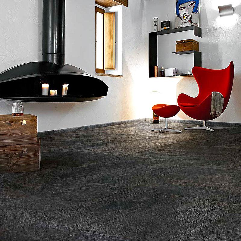 Carrelage sol intérieur ardoise noir naturel R10 30,4 x 60,8...